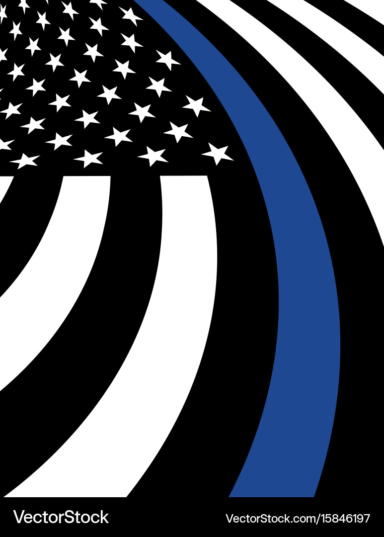 Thin Blue Line Flag Royalty Free Vector Image - VectorStock
