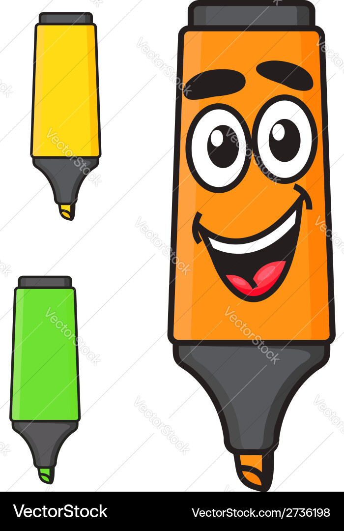 Cartoon lächeln Marker Charakter Lizenzfreies Vektorbild