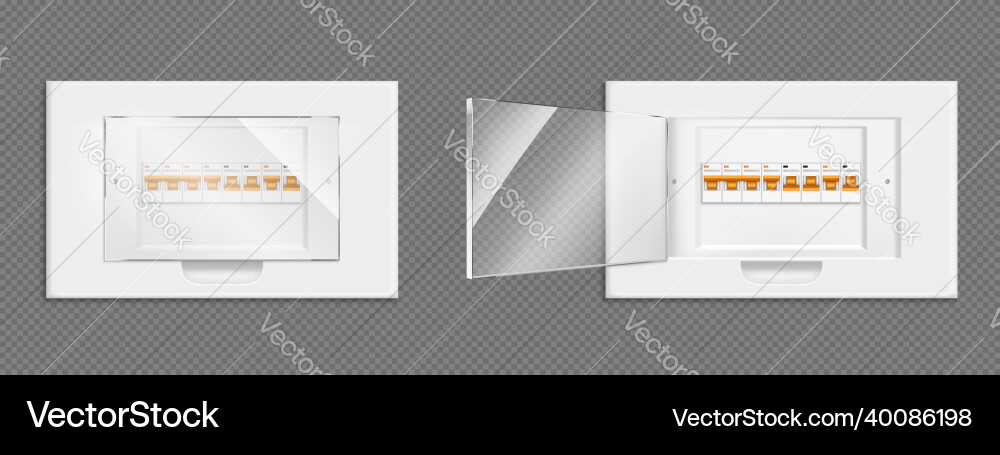 Fuse box electrical panel with switchers Vector Image