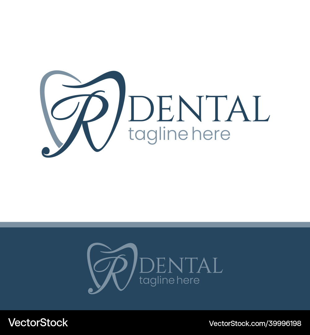 Letter r tooth dental logo design Royalty Free Vector Image