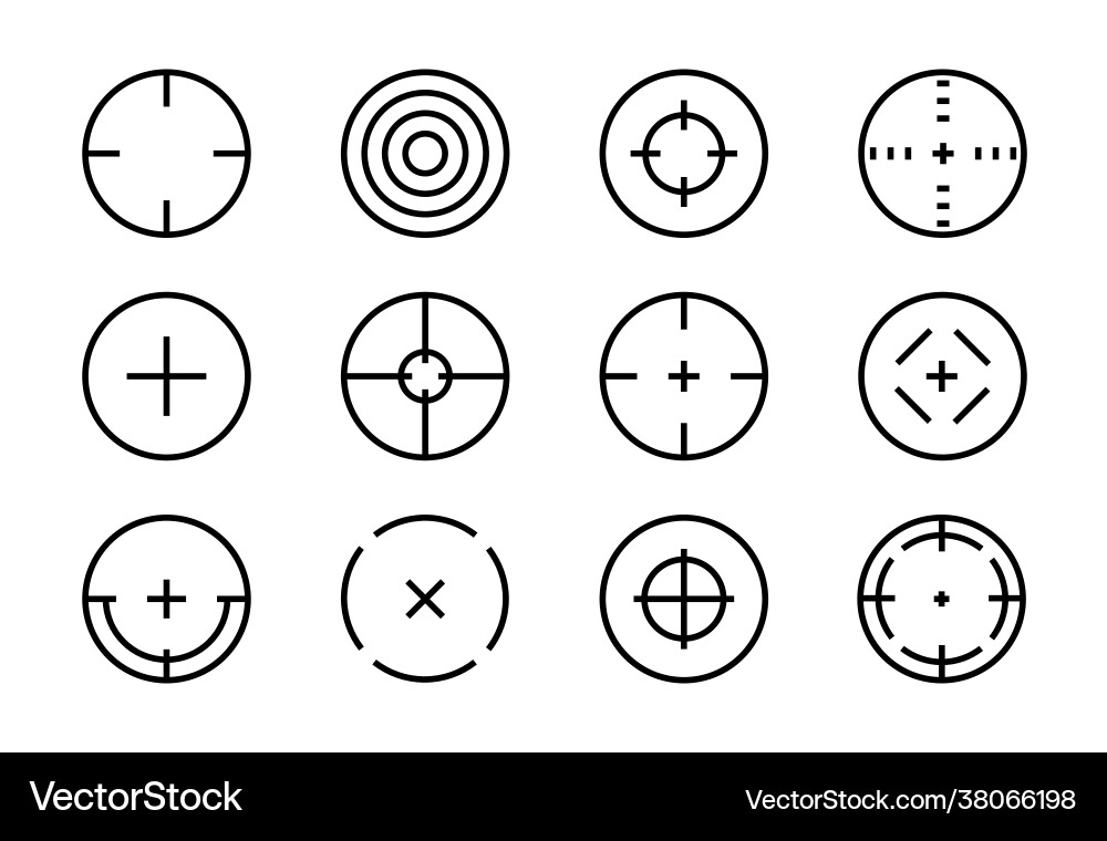 Linear targets set isolated on white Royalty Free Vector
