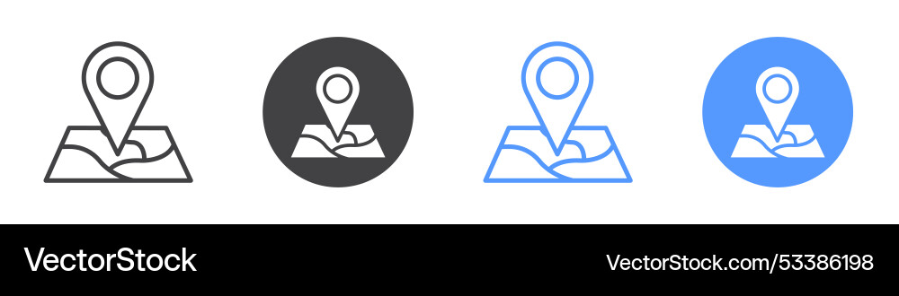 Map pin icon flat line symbol set Royalty Free Vector Image