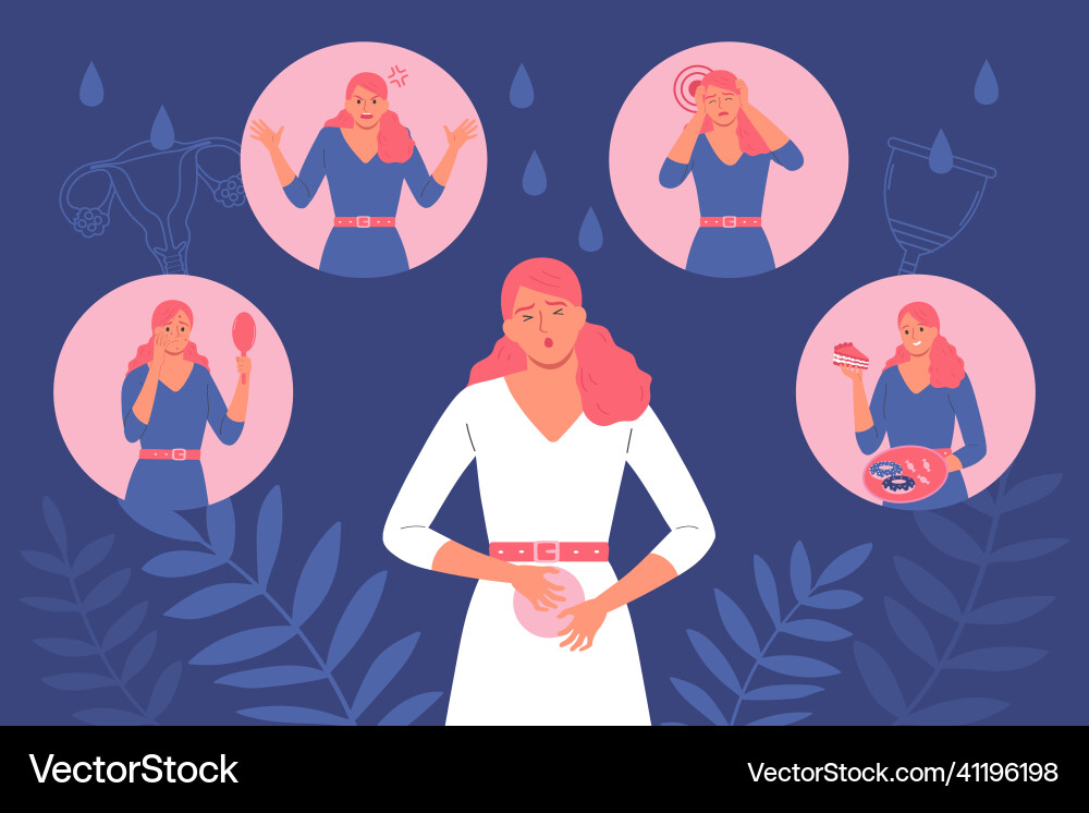Menstruation flat background Royalty Free Vector Image