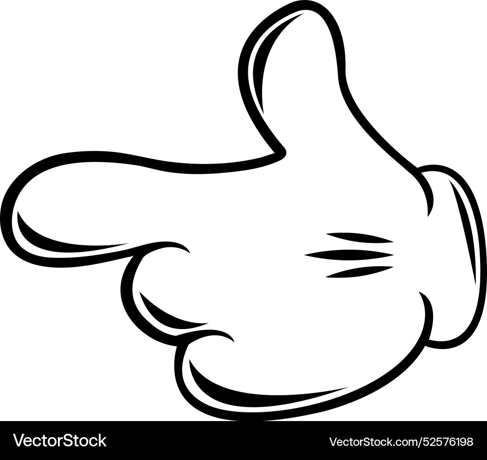 Mickey mouse gloves silhouette Royalty Free Vector Image