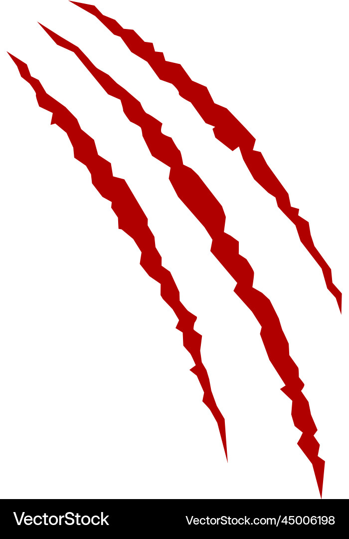 Red scratches claw marks monster paw cut Vector Image