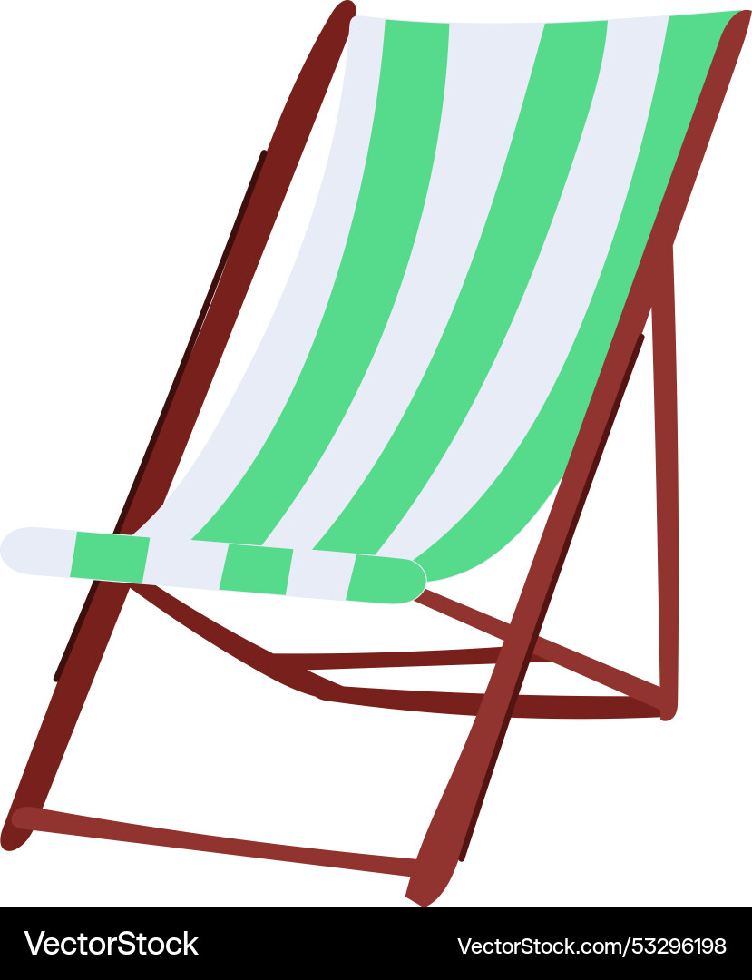 Relaxation deck chair cartoon Royalty Free Vector Image
