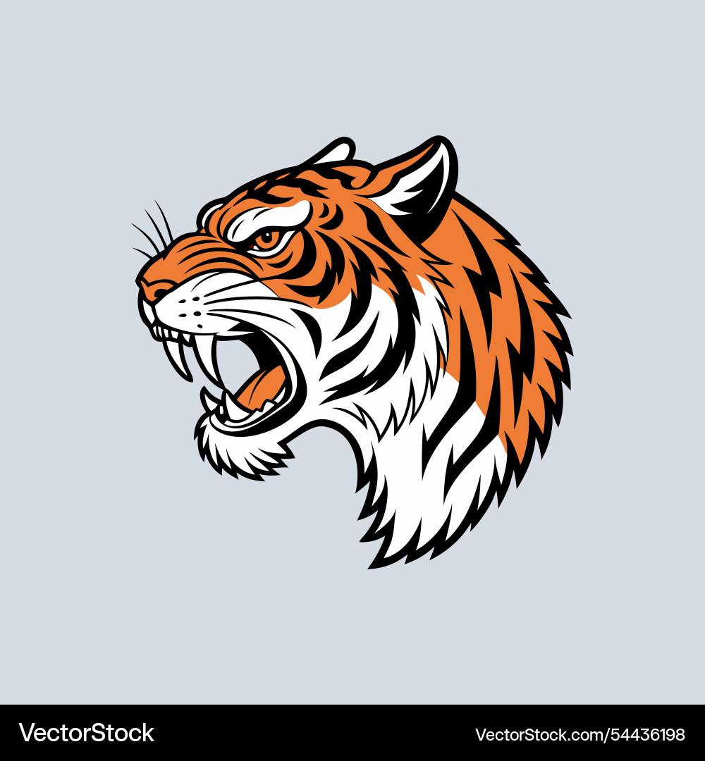 Tiger head logo Royalty Free Vector Image - VectorStock