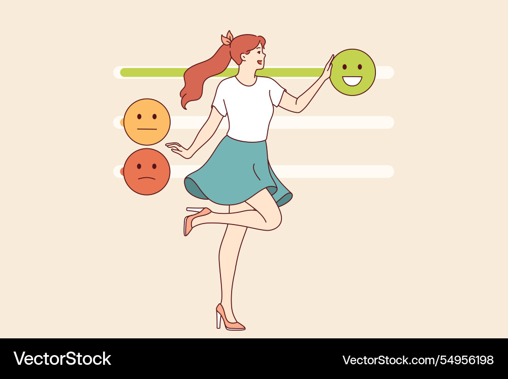 Woman with high emotional intelligence controls Vector Image