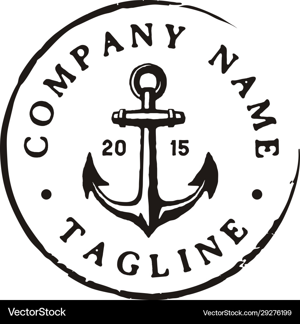 Anchor rustic vintage retro boat stamp label logo Vector Image
