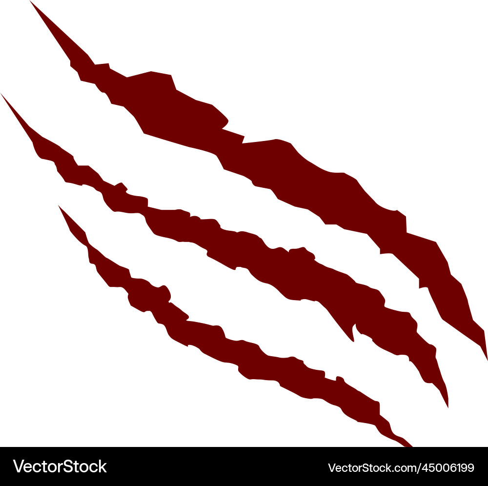 Claw marks red three scratches danger symbol Vector Image