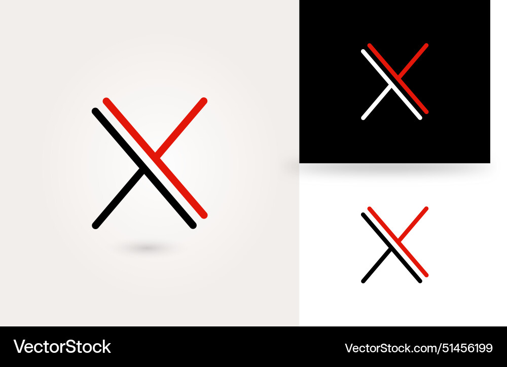 Creative x letter logo and alphabet design Vector Image