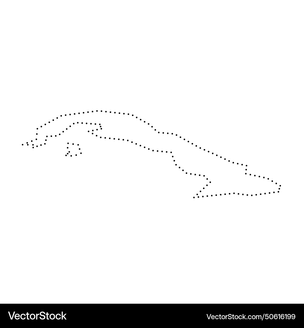 Cuba dotted outline map Royalty Free Vector Image