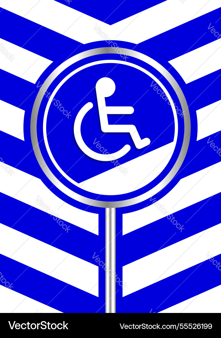 Disabled signs blue colors on and white Royalty Free Vector