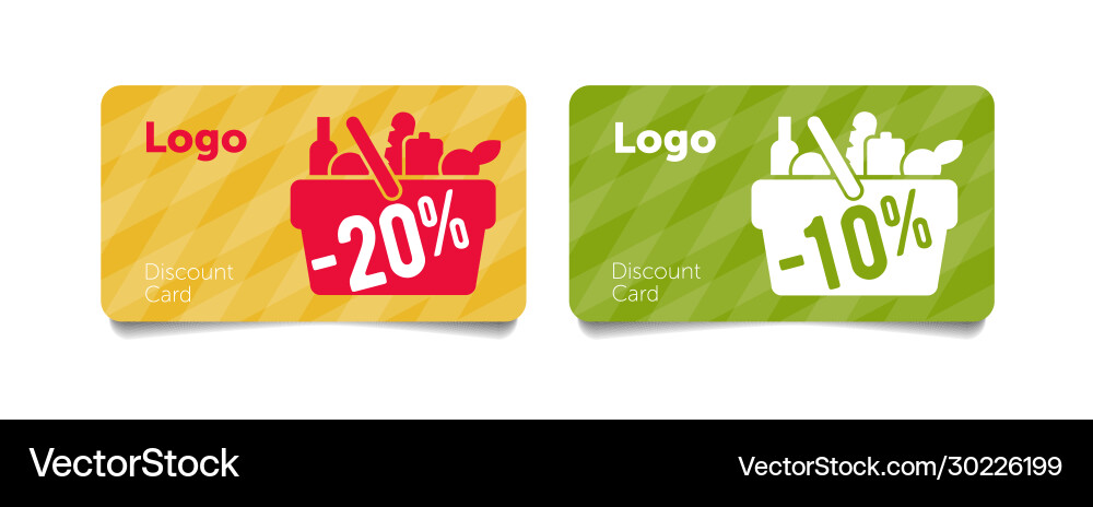 Discount cards templates for grocery store Vector Image