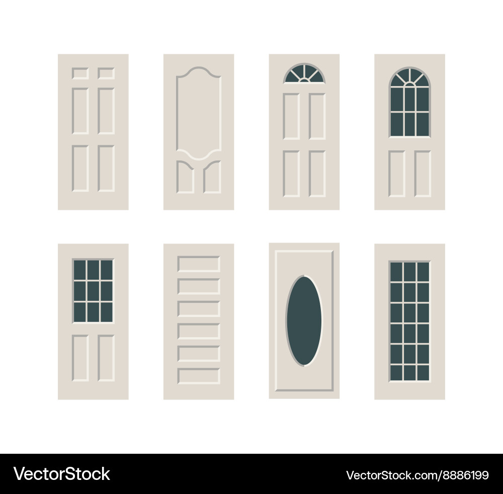Doors set Royalty Free Vector Image - VectorStock