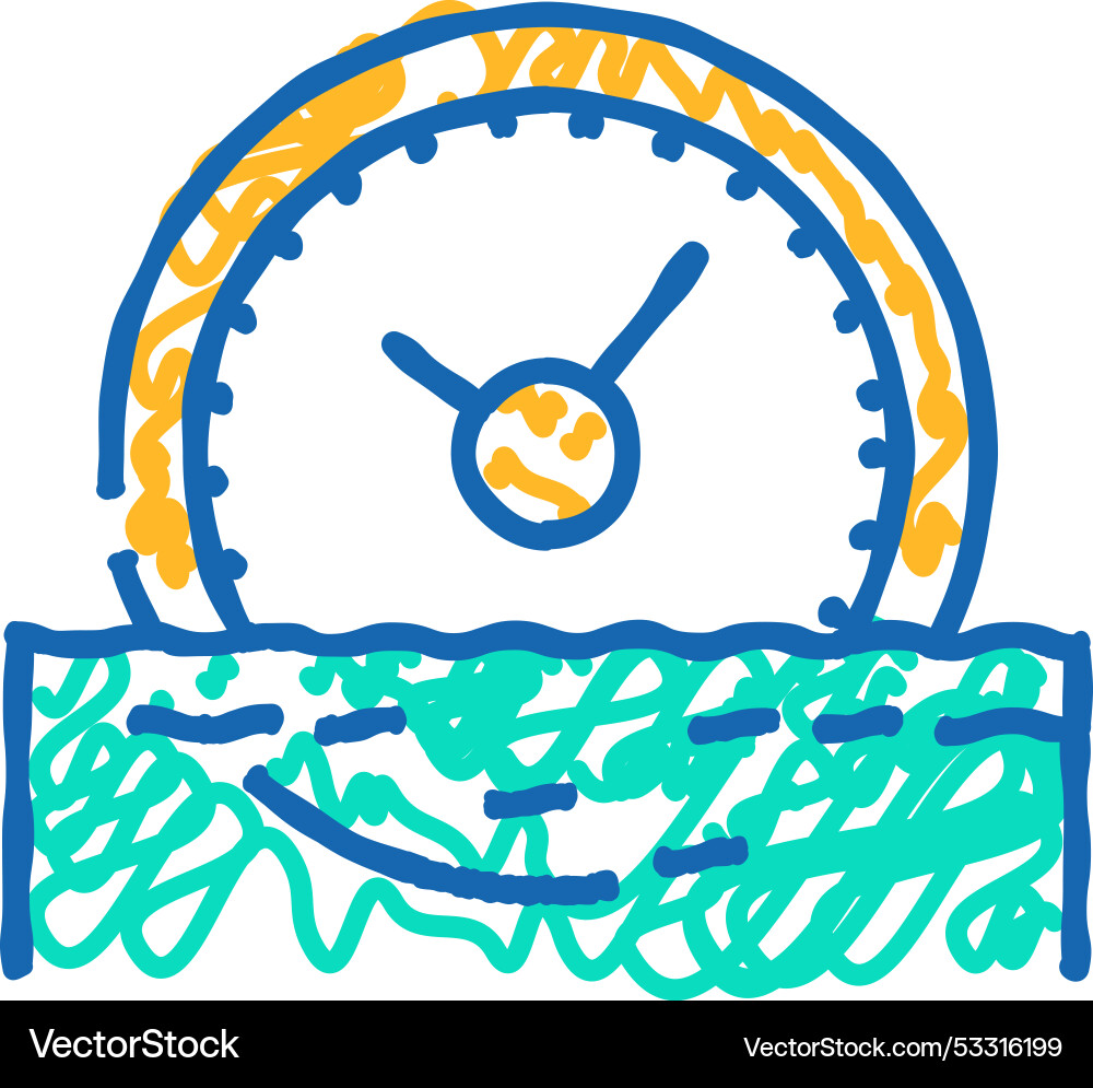 Drifting away time icon doodle Royalty Free Vector Image