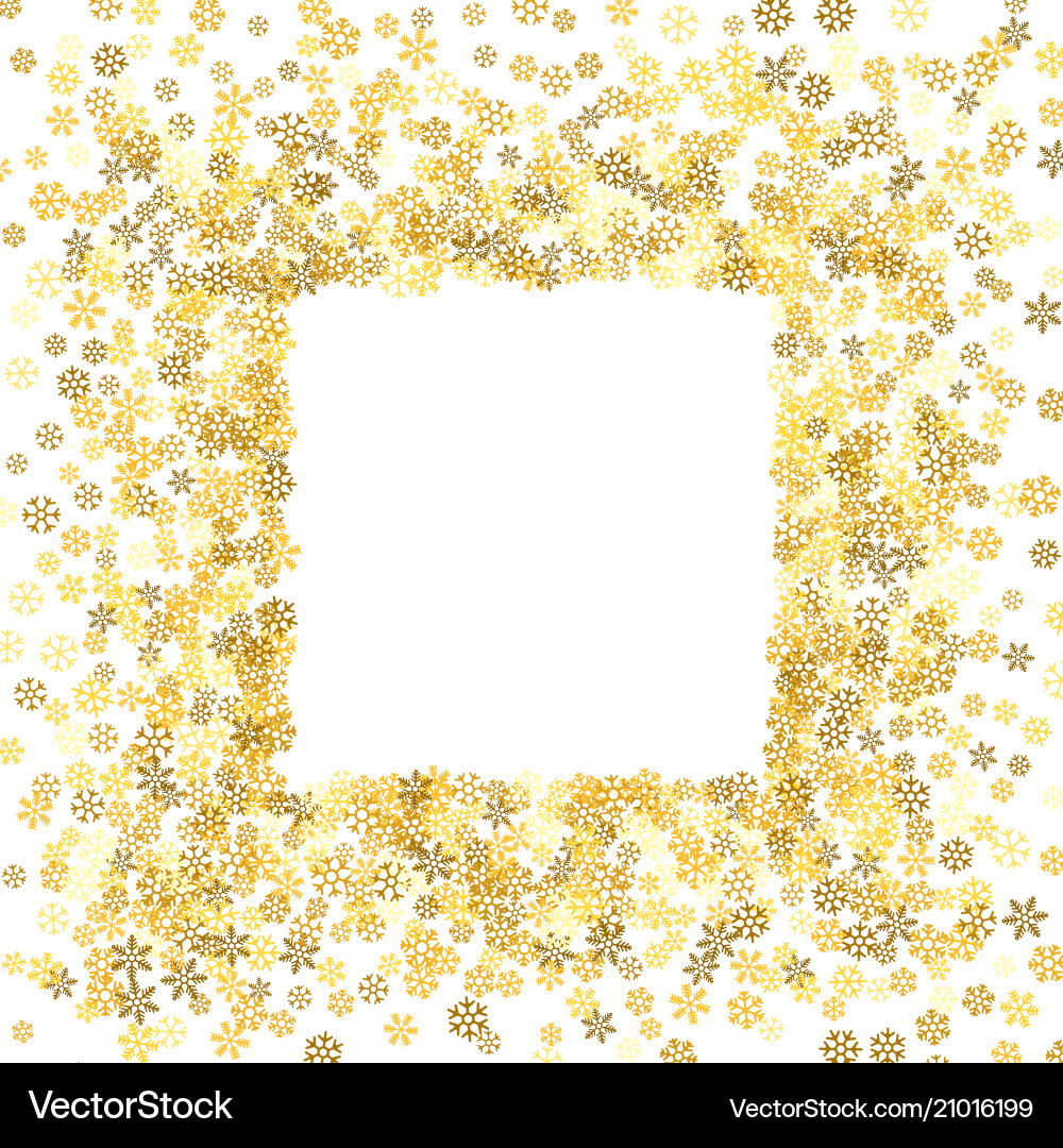 Golden Snowflake Border Royalty Free Vector Image