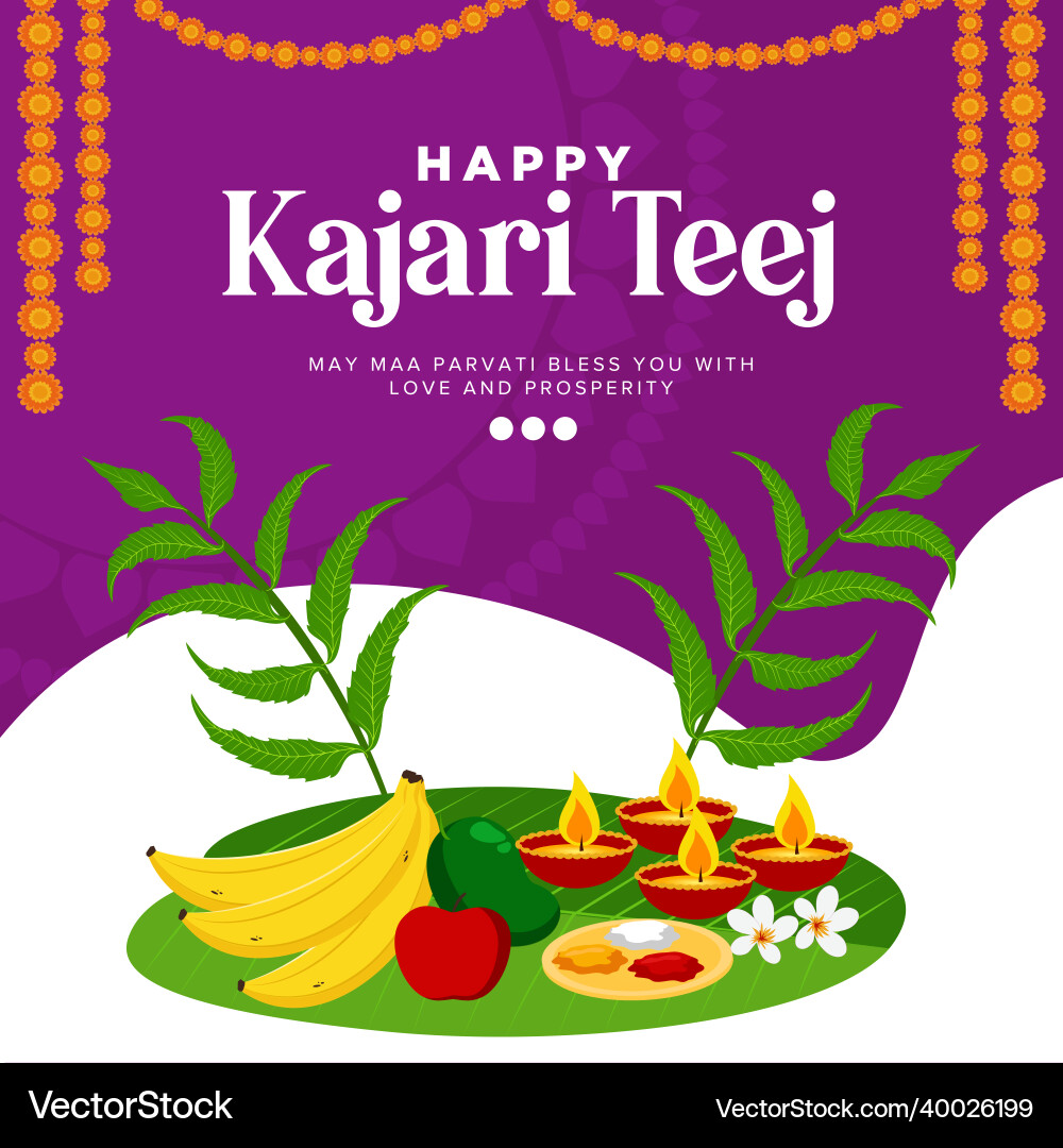 Happy kajari teej banner design Royalty Free Vector Image