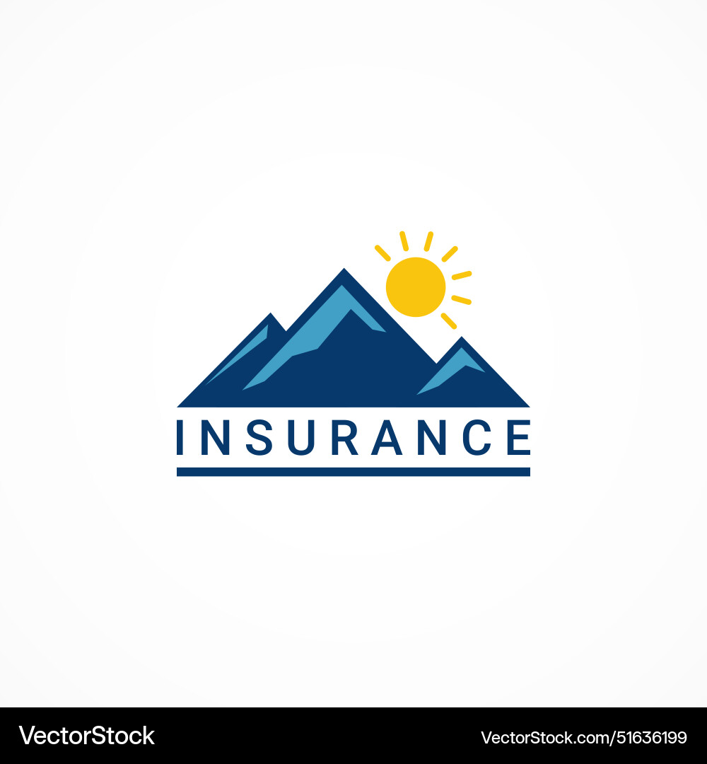 Insurance logo with mountain concept Royalty Free Vector