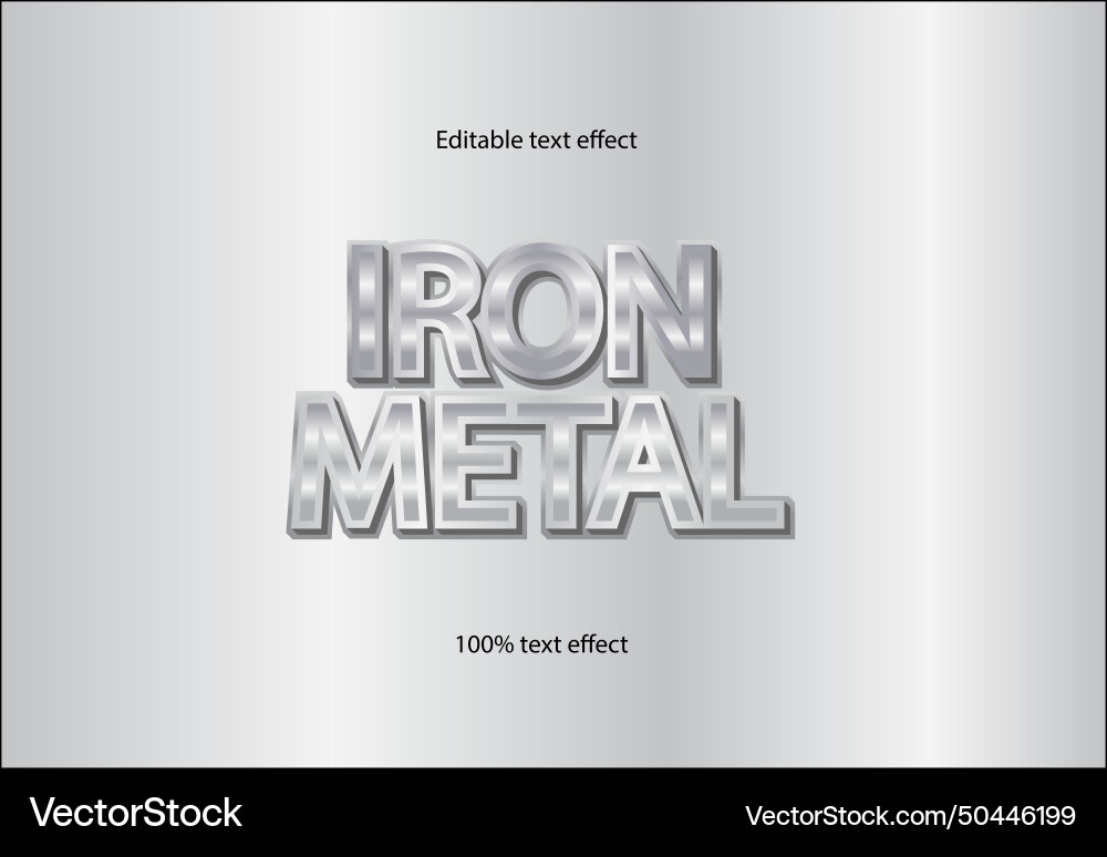 Iron metal text effect Royalty Free Vector Image