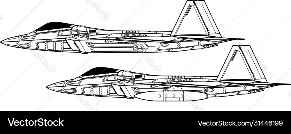 Lockheed martin f-22 raptor Royalty Free Vector Image