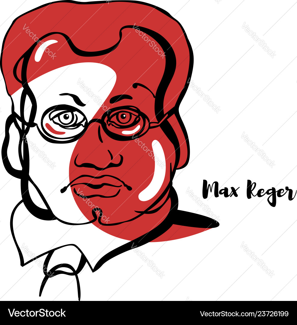 Max reger portrait Royalty Free Vector Image - VectorStock