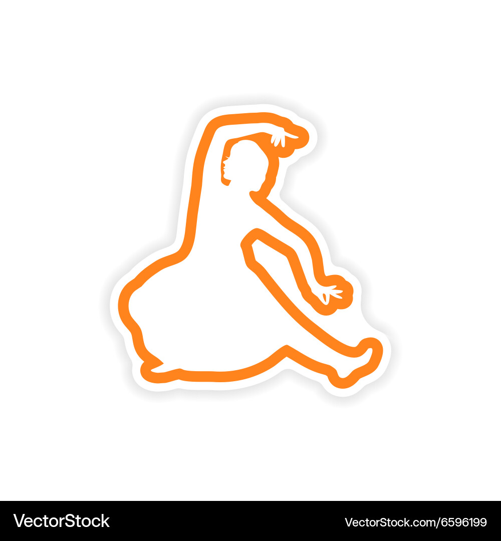 Paper sticker indian dancer on white background Vector Image