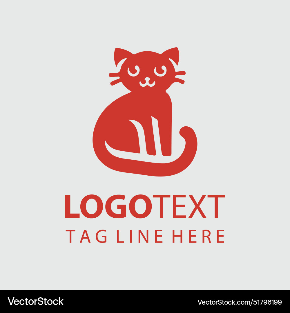 Pet cat logo Royalty Free Vector Image - VectorStock