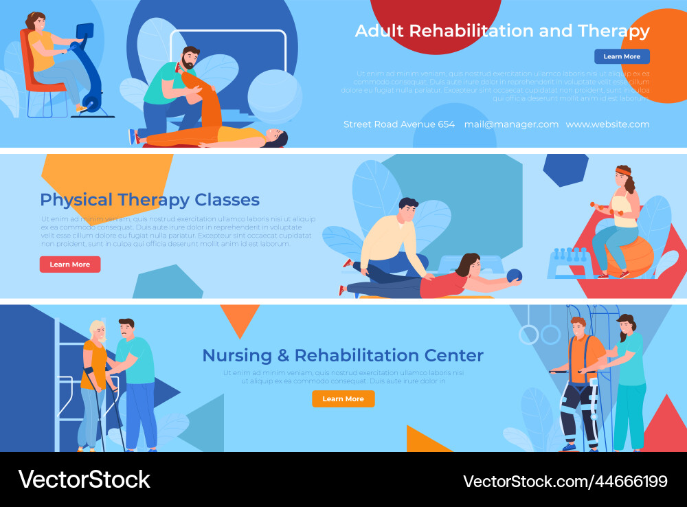 Physical therapy classes nursing rehabilitation Vector Image