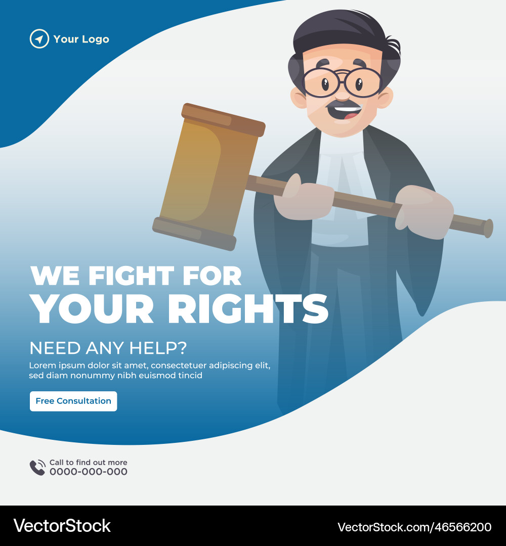 Banner design of we fight for your rights template