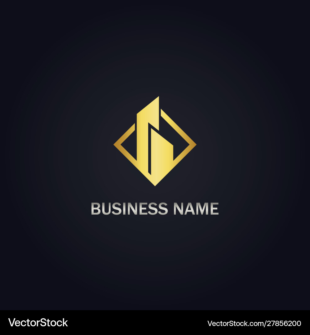 Building company gold logo Royalty Free Vector Image