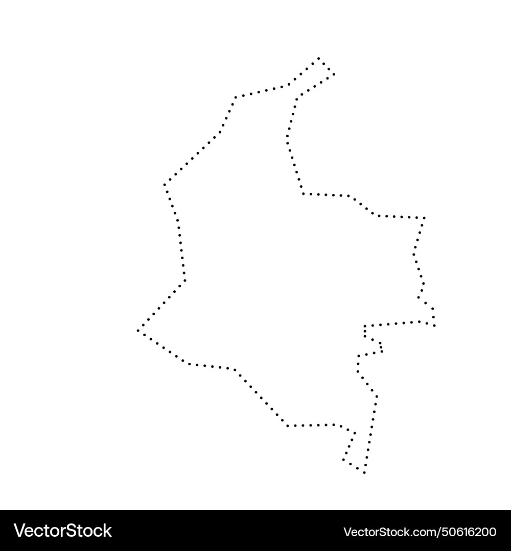 Colombia dotted outline map Royalty Free Vector Image
