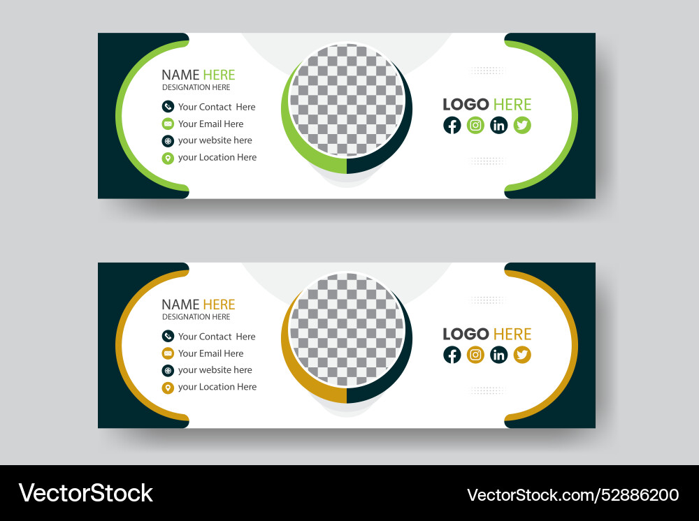Corporate email signature template or footer Vector Image