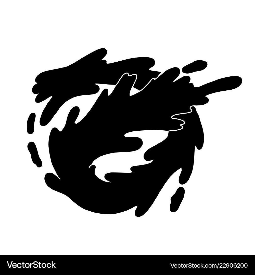 Hand drawn silhouette of water splash Royalty Free Vector