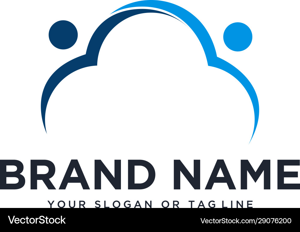 Human logo design and cloud Royalty Free Vector Image