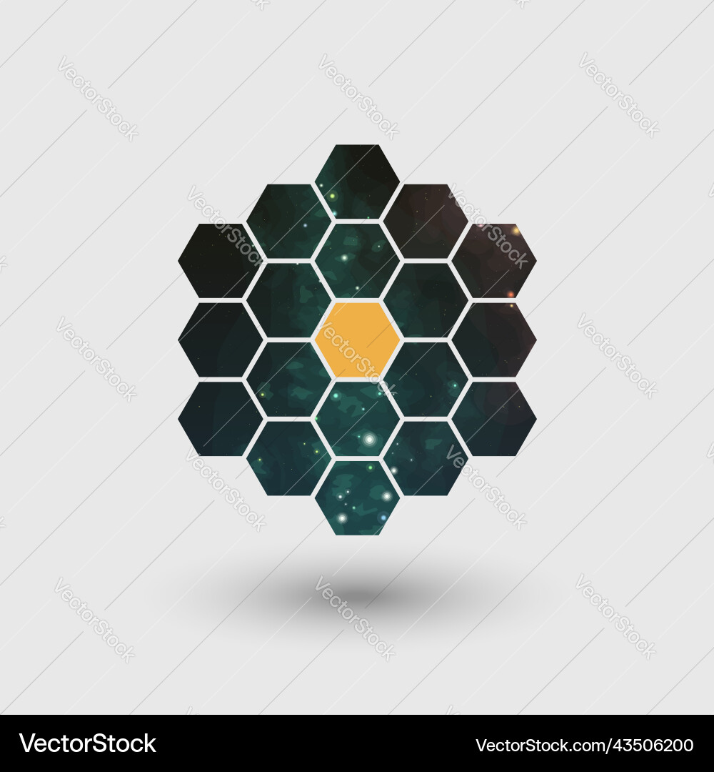 James webb space telescope icon with nebula Vector Image