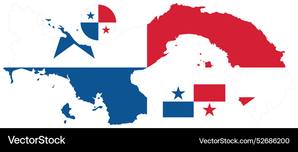 Panama map and flag Royalty Free Vector Image - VectorStock