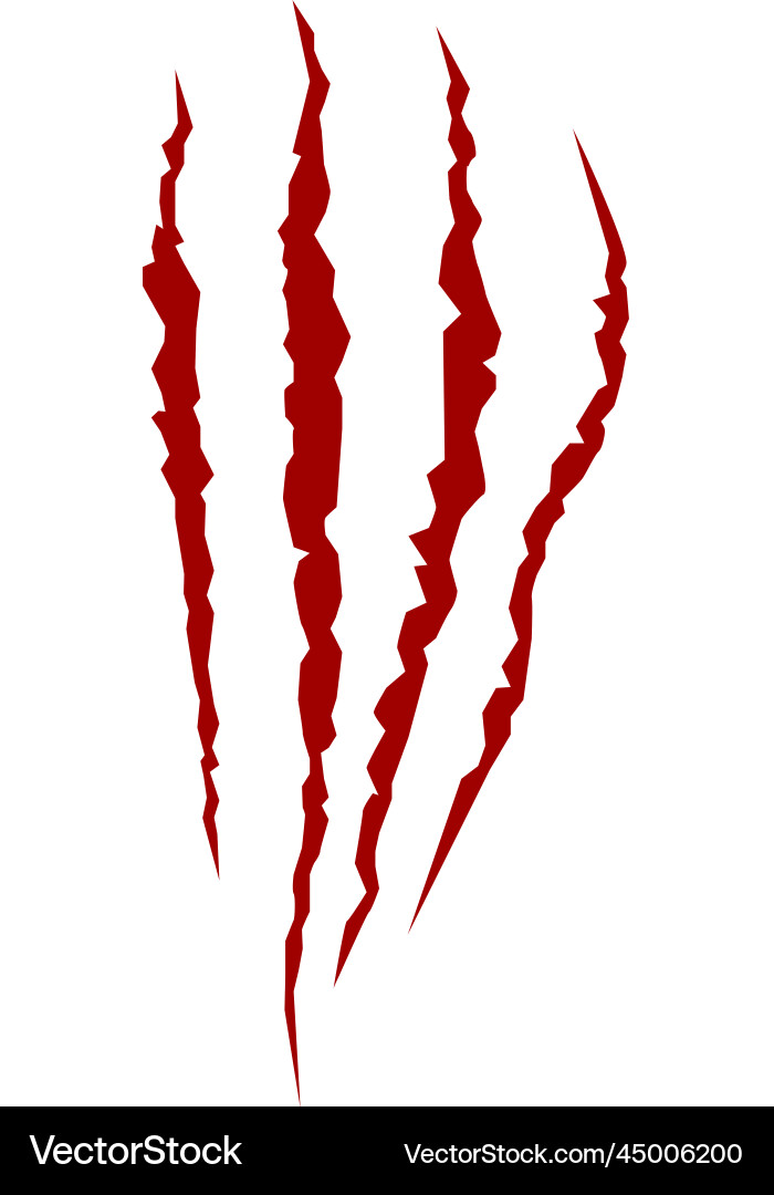 Rage symbol red claw marks horror scratches Vector Image