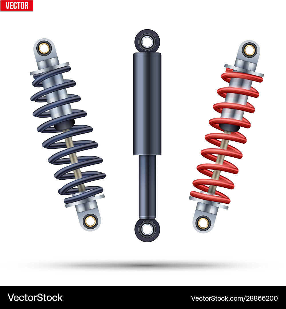 Set shock absorber car suspension Royalty Free Vector Image