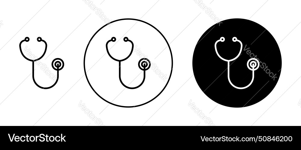 Stethoscope icon set doctor medic diagnostic Vector Image