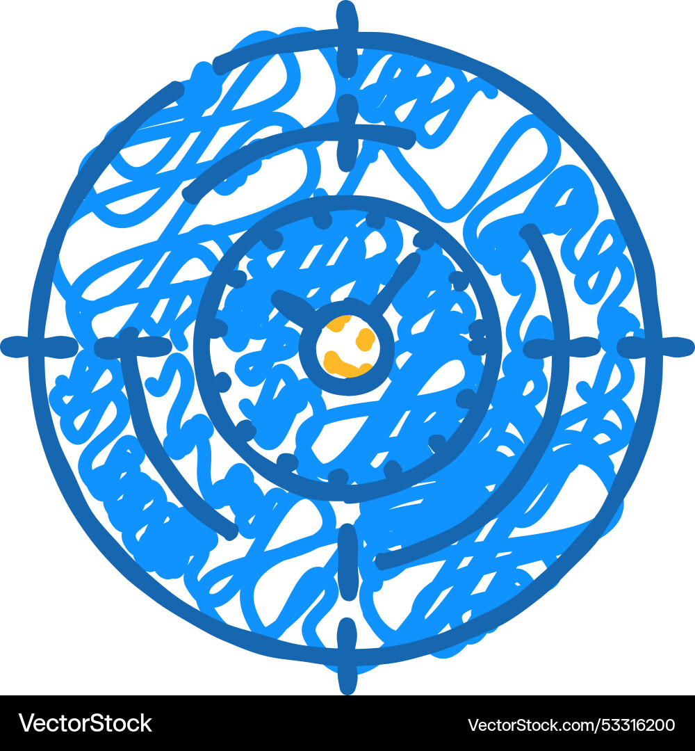 Target of time management icon doodle Royalty Free Vector