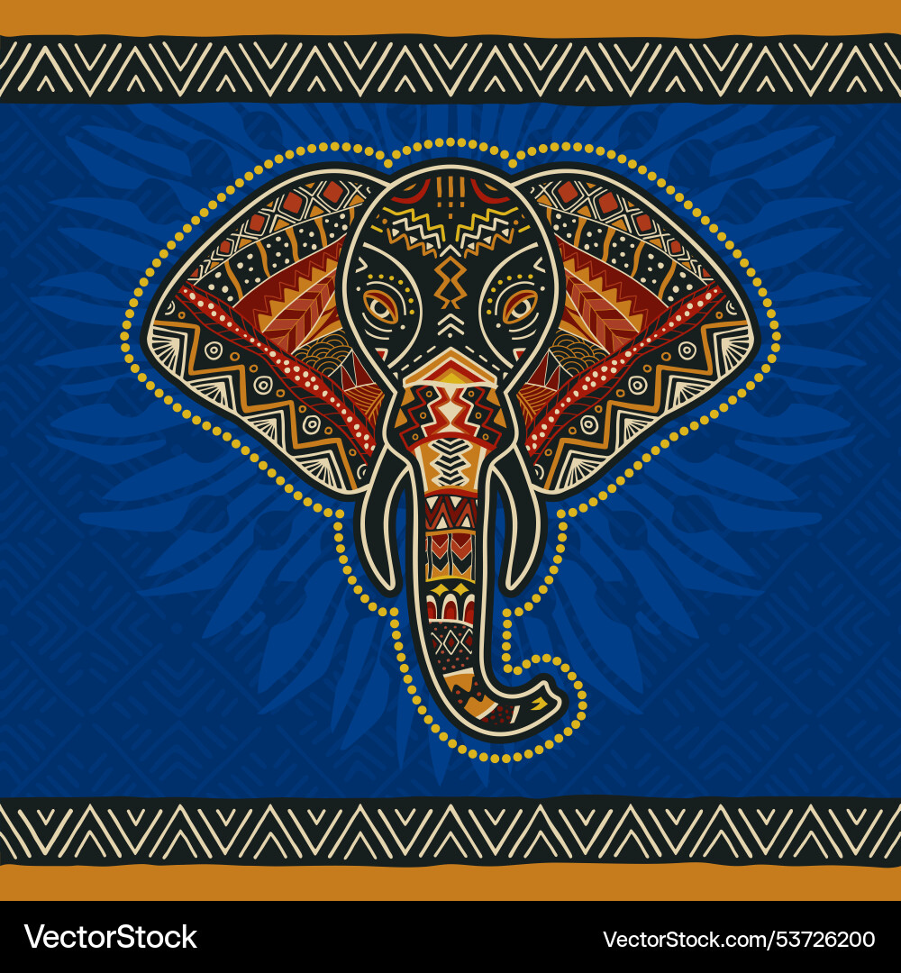 Tribal african elephant Royalty Free Vector Image