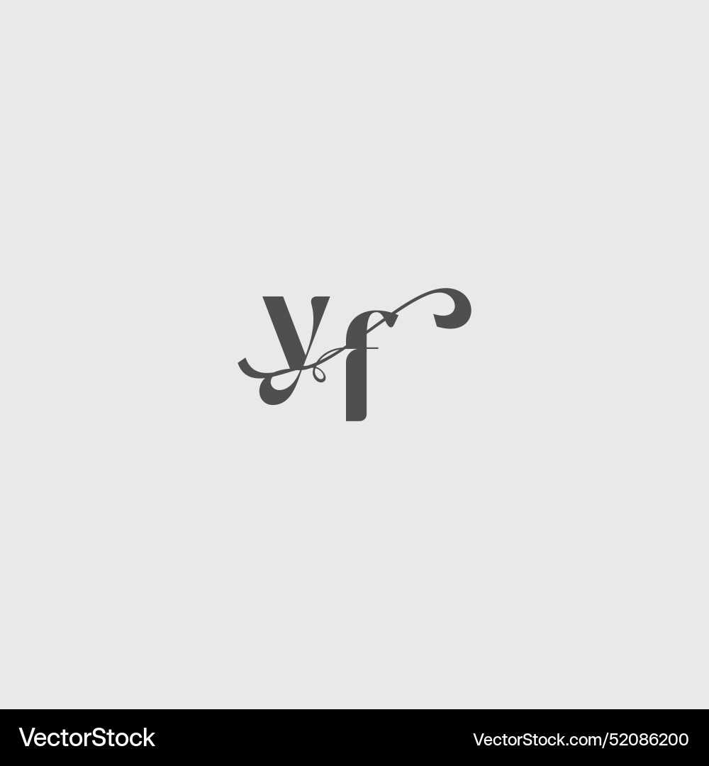 Yf letter simple and minimalism classy black Vector Image