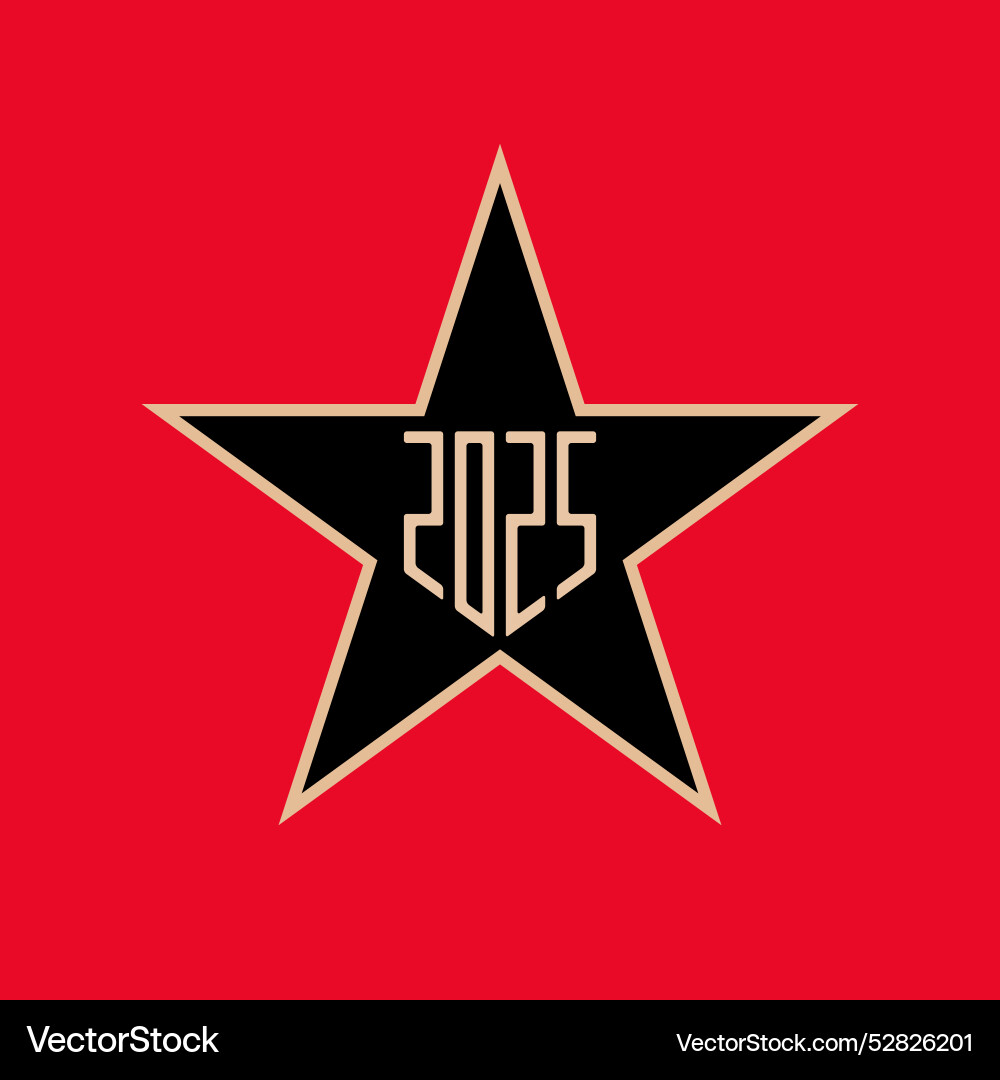 2025 star soviet-style emblem meets modern design Vector Image