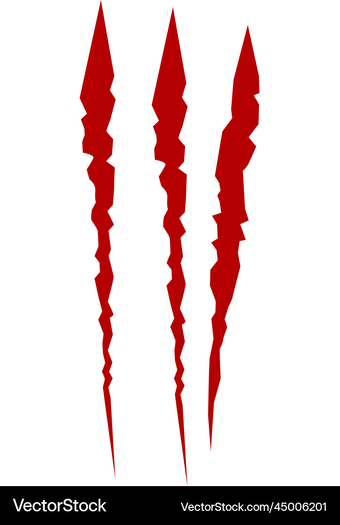 Animal claw scratches red rage marks symbol Vector Image