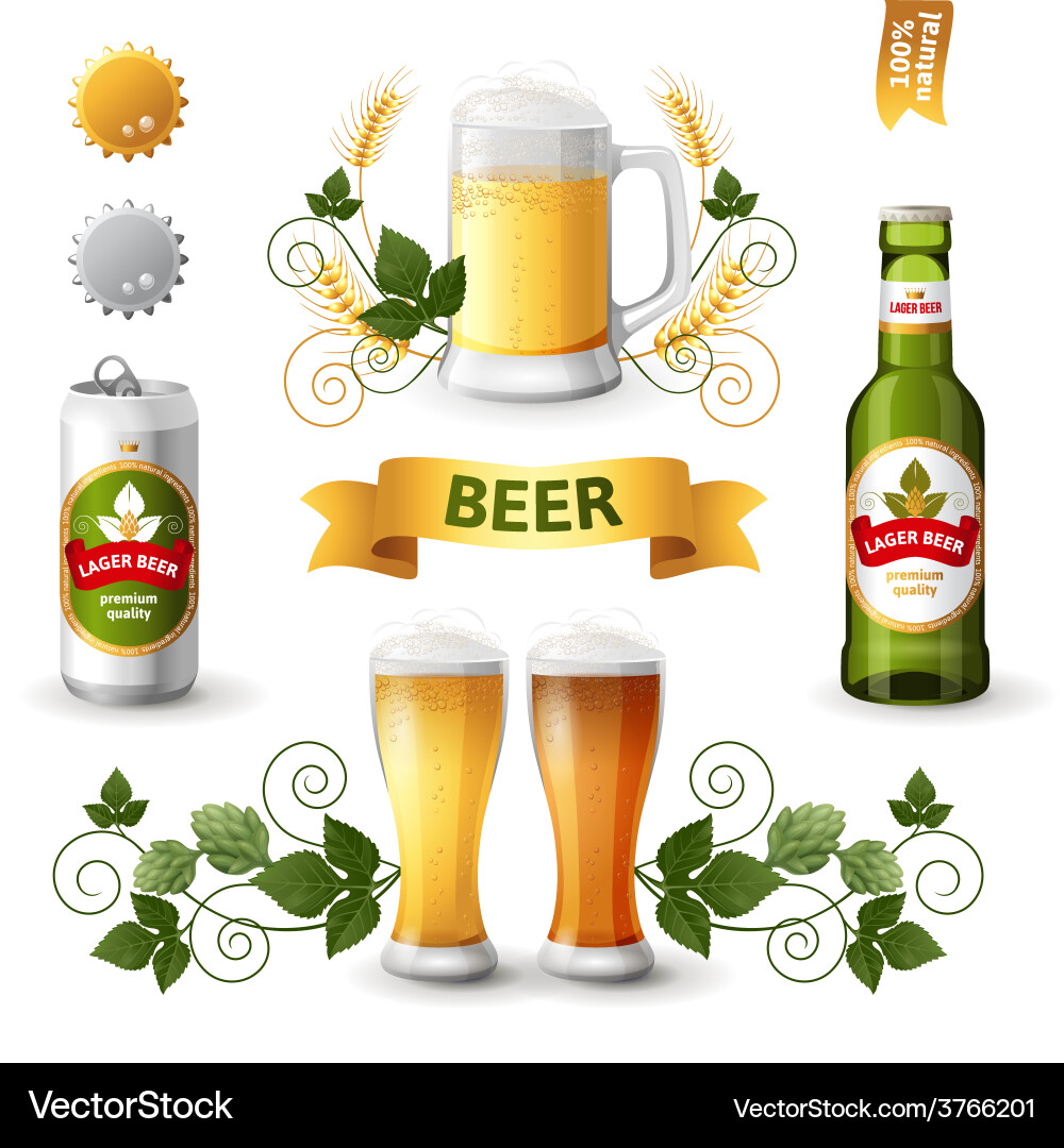 Beer emblems Royalty Free Vector Image - VectorStock
