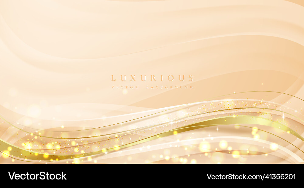 Cream & Gold Wavy Background Royalty Free Vector Image