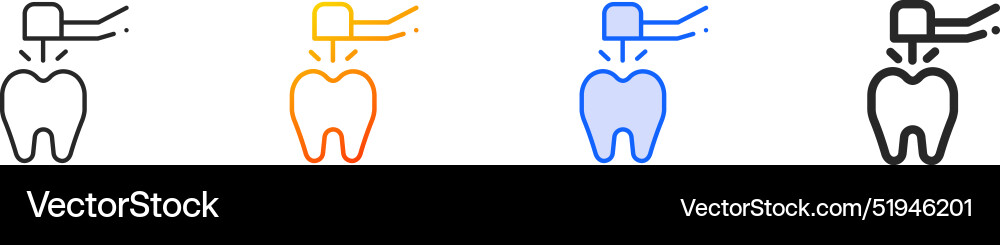 Driller iconthin linear gradient blue stroke Vector Image