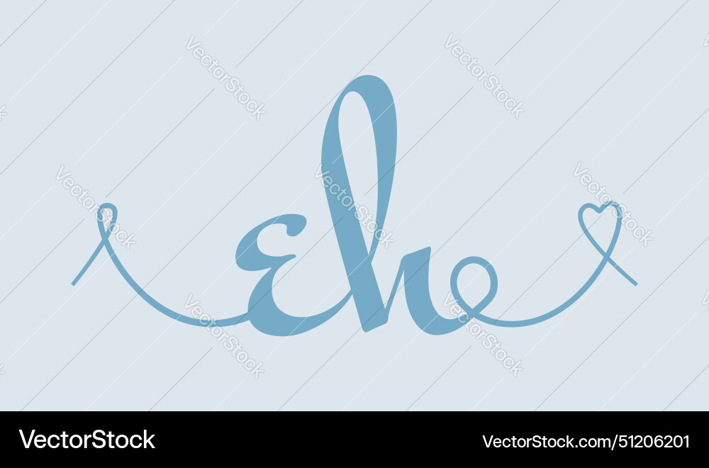 Eh initial wedding monogram calligraphy hand Vector Image