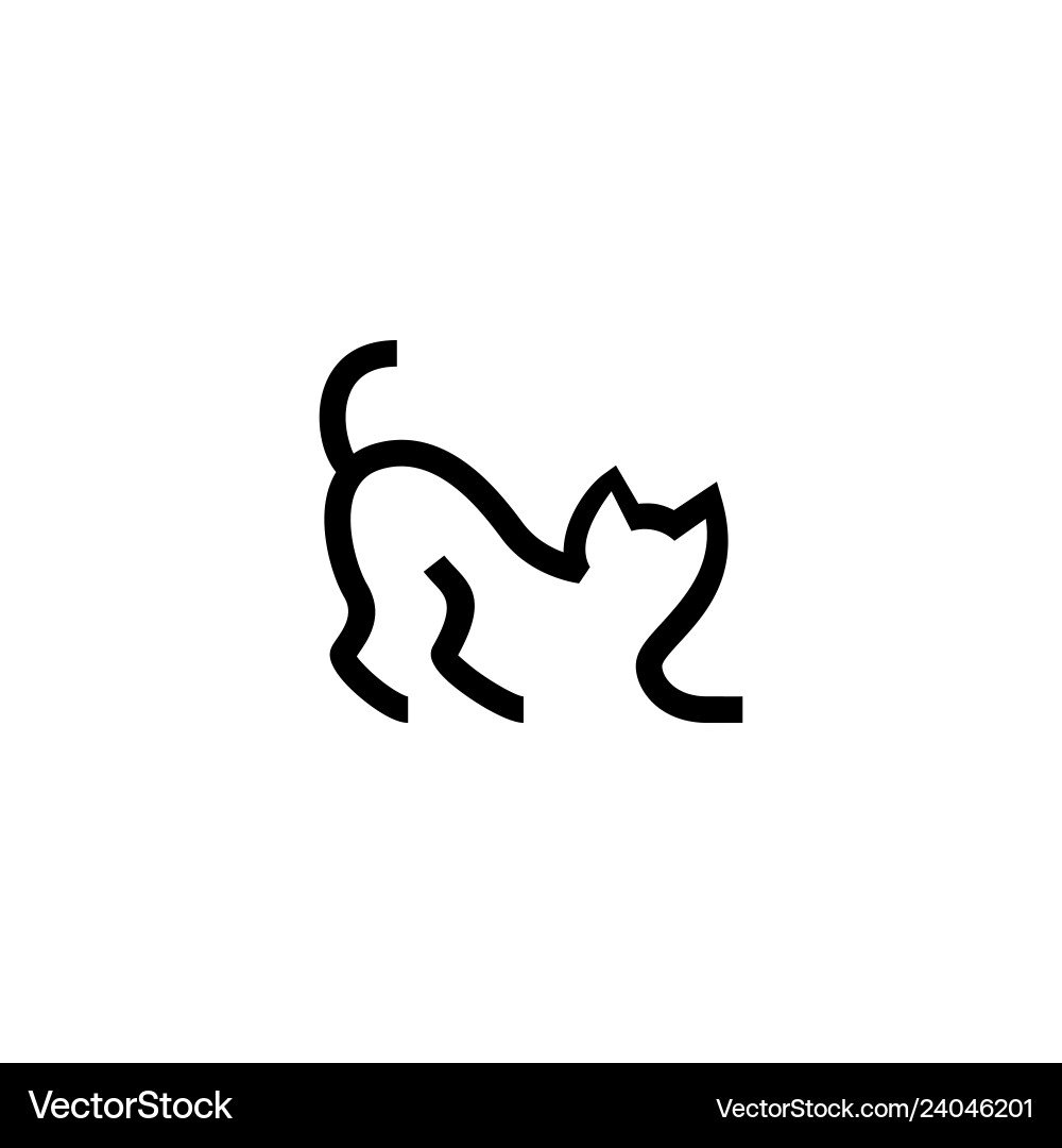 Elegant Cat Line Icon - Monoline Royalty Free Vector Image